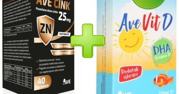 AVE CINK 25mg + AVE VIT D3 KAPI | Apoteka Online Premium
