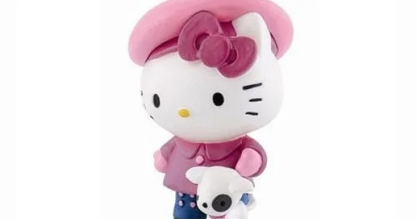 BULLYLAND HELLO KITTY FIGURINE WITH A DOG - Play in the home and yard ...